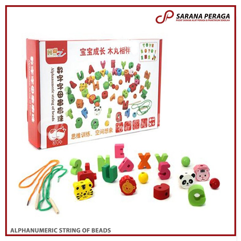 Jual SaranaPeraga - Alphanumeric String Of Beads / Meronce Huruf Dan ...