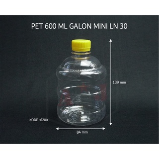 Jual Botol Galon Mini 600 Ml/ Botol Plastik Galon/ Botol Aqua Galon ...