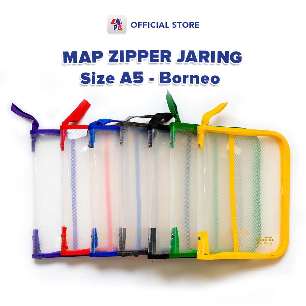 Jual Map Plastik / Map File / Map Zipper Resleting Borneo Plastik ...