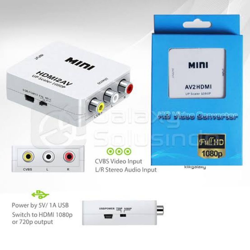 Jual HDMI to AV RCA Converter Adapter MINI HDMI2AV ADAPTER MINI BOX HDMI2AV Original | Shopee ...