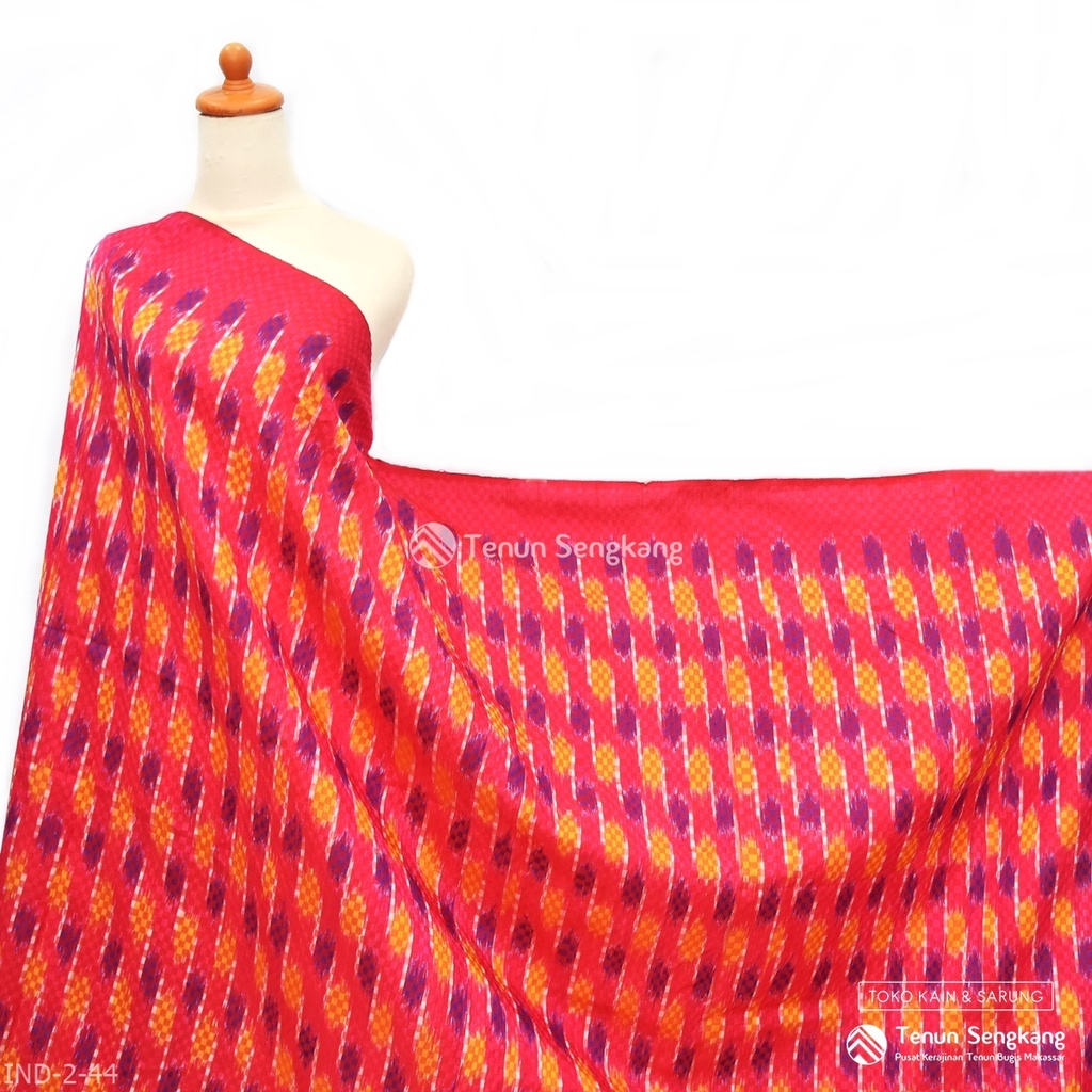 Jual Kain Tenun Dobby Ikat Sutra Bugis Makassar Pink - Tenun Sengkang IND-2-44 (Harga Per 0,5 ...