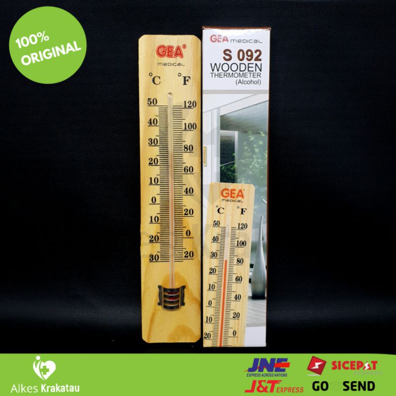 Jual Termometer Ruangan Kayu GEA S 092 / Wooden Thermometer (Alcohol ...