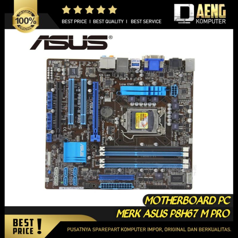 Jual Motherboard Mainboard Mobo PC merk Asus P8H67 M PRO 1155 Support ...