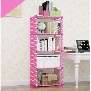 Rak Buku Serbaguna 5 Tingkat 4 Susun Rak Buku Portable Lemari Plastik ...