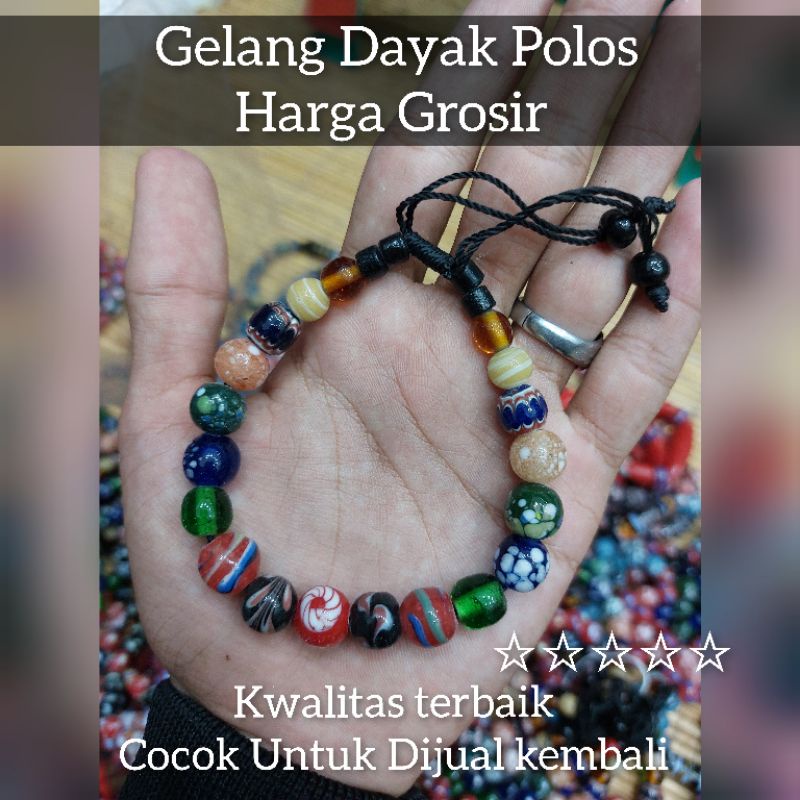 Jual Grosir Gelang Manik dayak Polos / Gelang Batu Etnik Dayak Khas ...