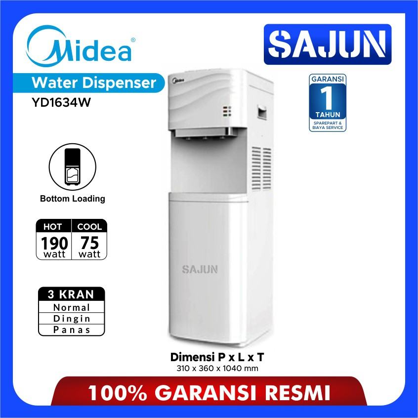 Jual Dispenser Air Midea YD1634W Water Dispenser Galon Bawah | Shopee ...