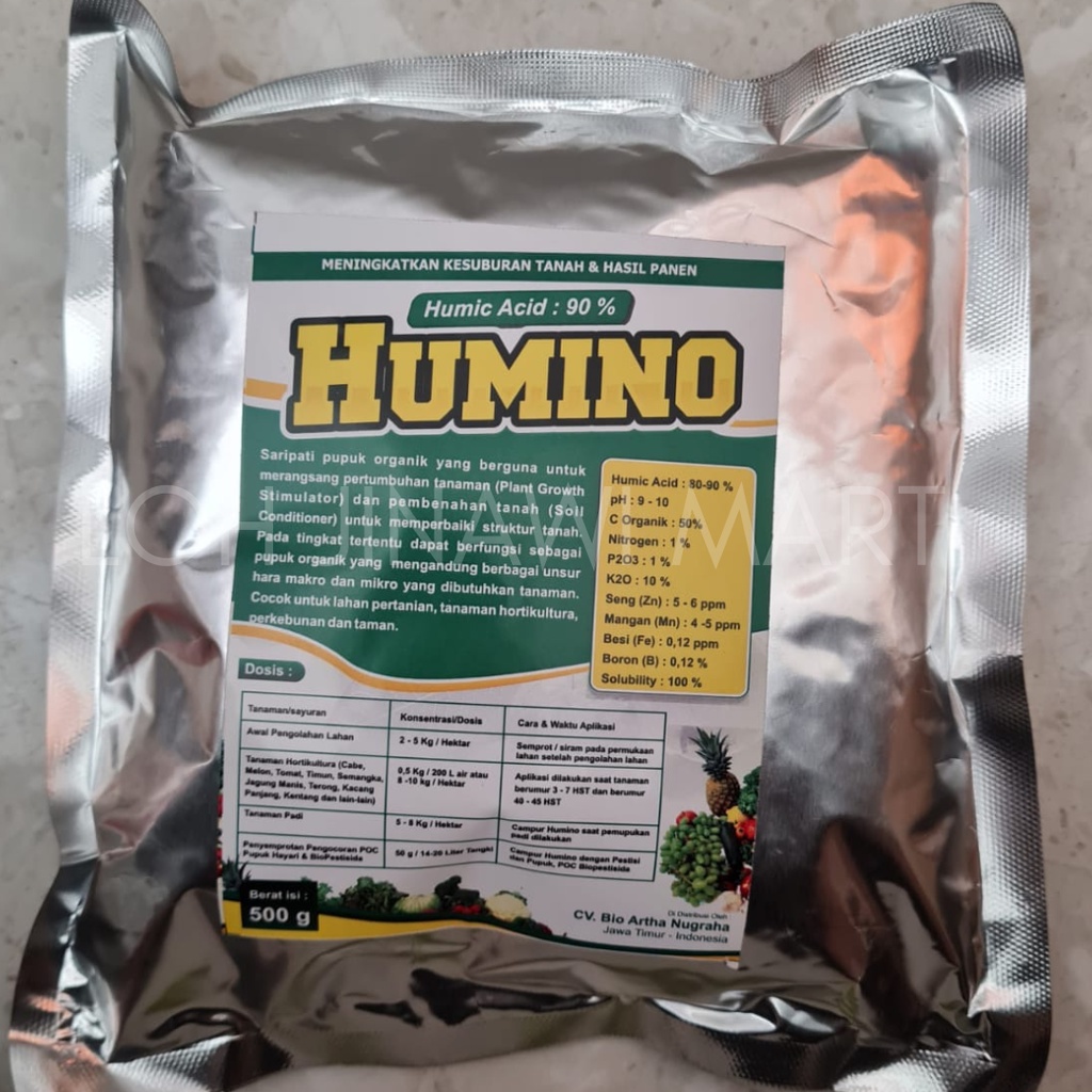 Jual Pupuk Asam Humat Humic Acid 90% Humino 500 g | Shopee Indonesia