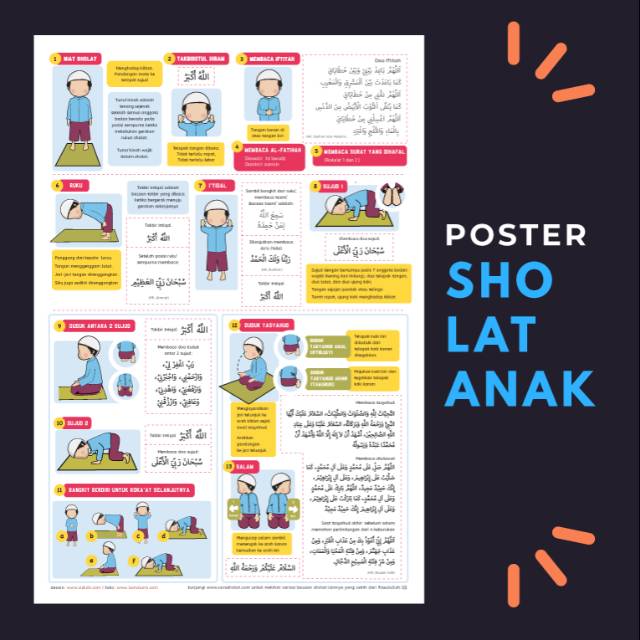 Jual Poster Sholat Anak / Faceless Poster / Poster Edukasi Anak ...