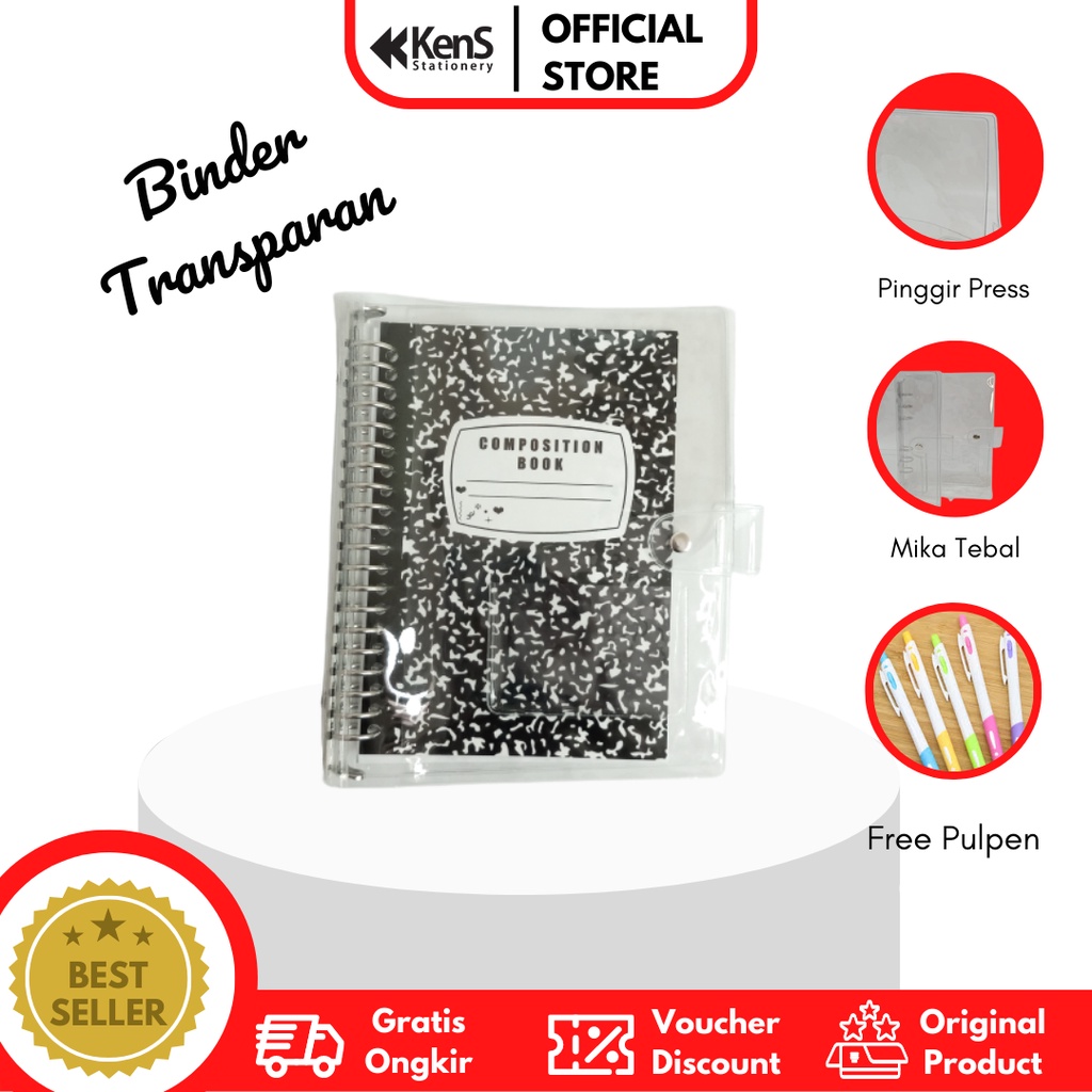 Jual Binder Transparan A5 Ring 20, Binder Trasparan Korea, Binder ...