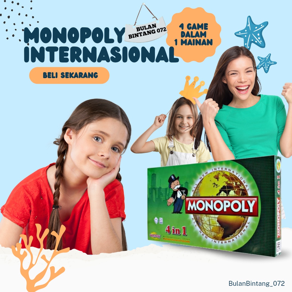 Jual MONOPOLI 4in1 MONOPOLY JUMBO Permainan Board Game Monopoli Mainan ...