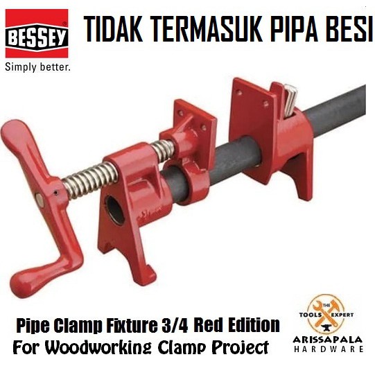 Jual Pipe Clamp Fixture 3/4 With Legs Pres Catok Kayu Handle Klem Pres ...