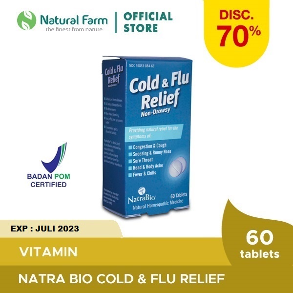 Jual Natra Bio Cold & Flu Relief C & F 60 Tabs EXP 07/23 | Shopee Indonesia
