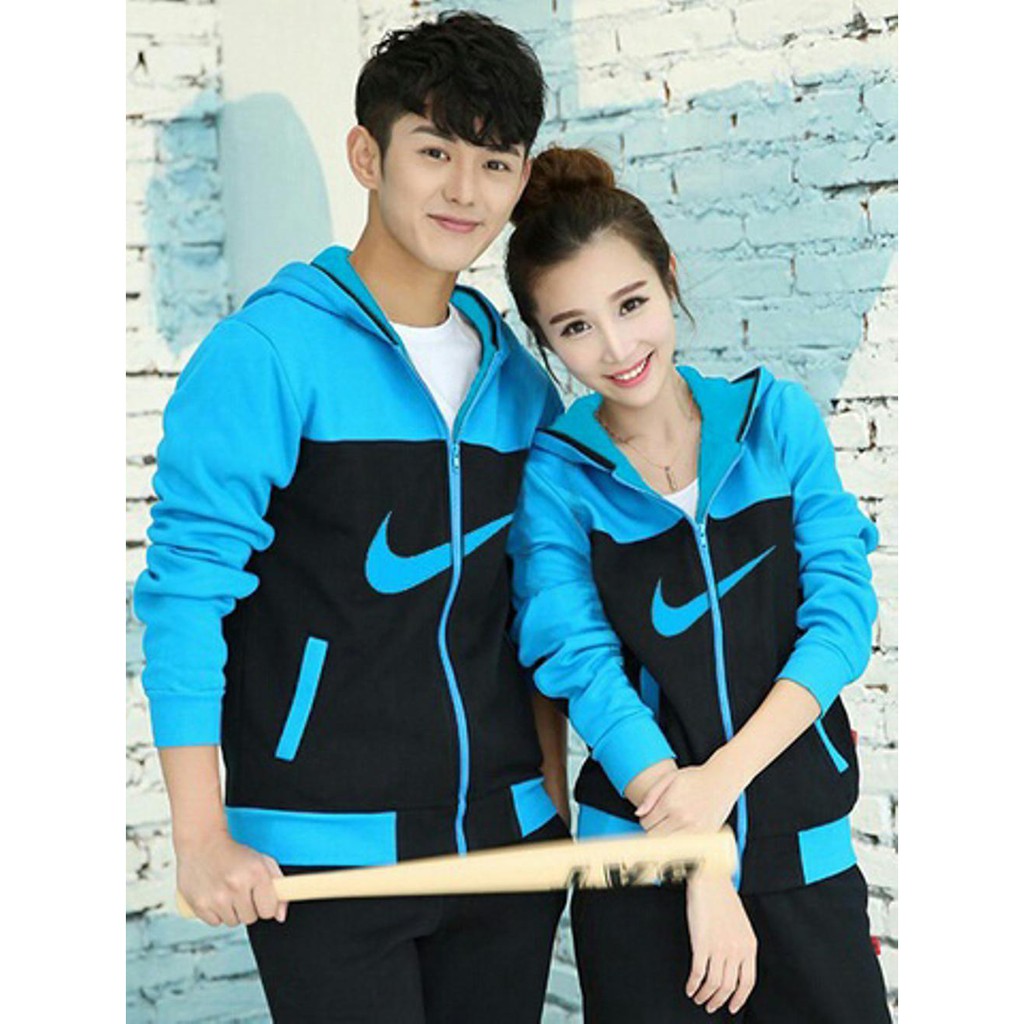 Jual Unik Jaket Couple Murah Jaket Couple Nike Turqis Kombi Hitam ...