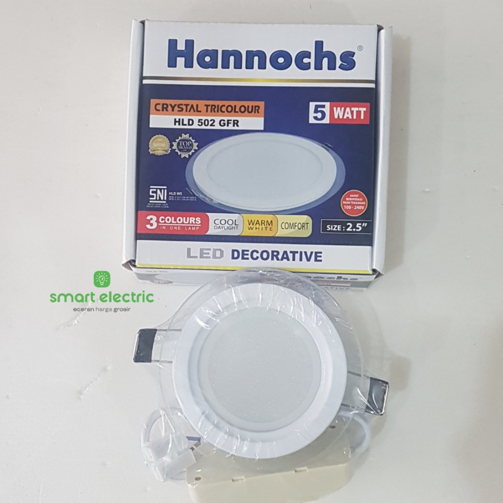 Jual Hannochs Crystal 5 Watt HLD 502 GFR Lampu Downlight LED Plafon ...