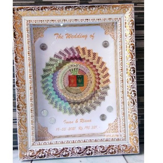 Jual MAHAR PERNIKAHAN SIMPEL uk. luar frame 40x50 cm, MAHAR UANG ...