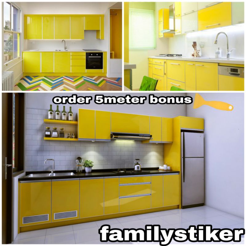 Jual Sticker Meja/lemari Warna Kuning Sekotlet Setiker Lemari/Meja ...