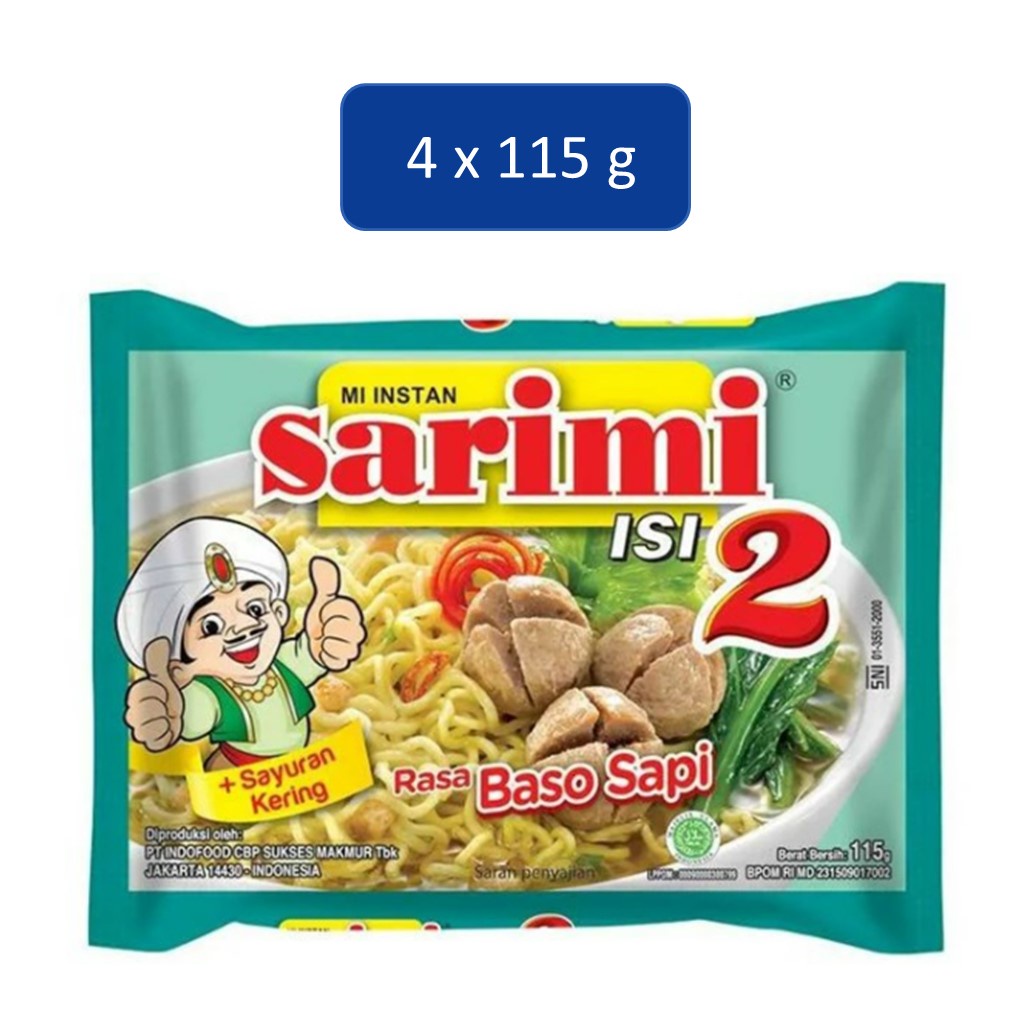 Jual Sarimi Mie Instan Rasa Baso Sapi isi Dua 4 x 115 gr | Shopee Indonesia