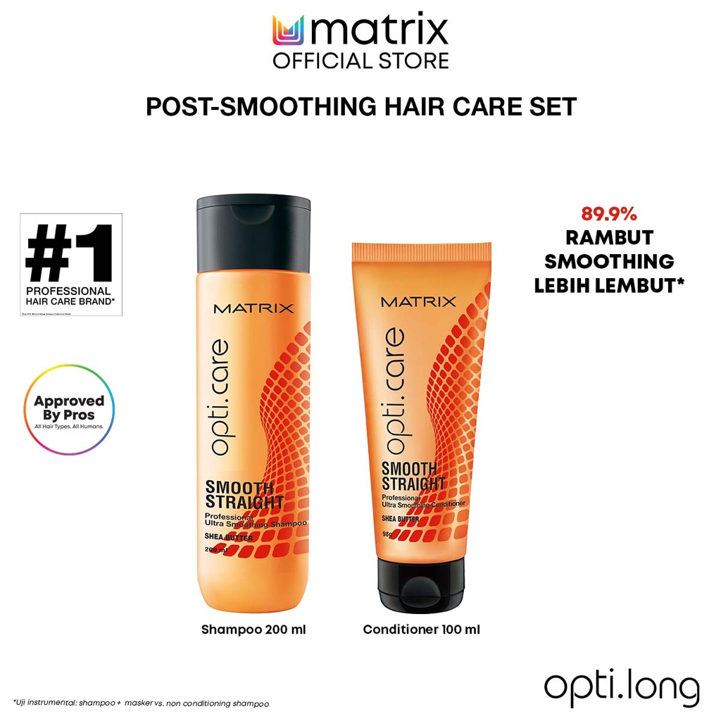 Jual Matrix Straightened Hair Care Shampoo 200ml + Conditioner 100ml ...