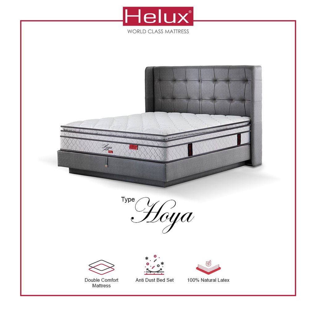 Jual Springbed Latex Hoya Double Comfort Mattres By Helux Beds - Fullset | Shopee Indonesia