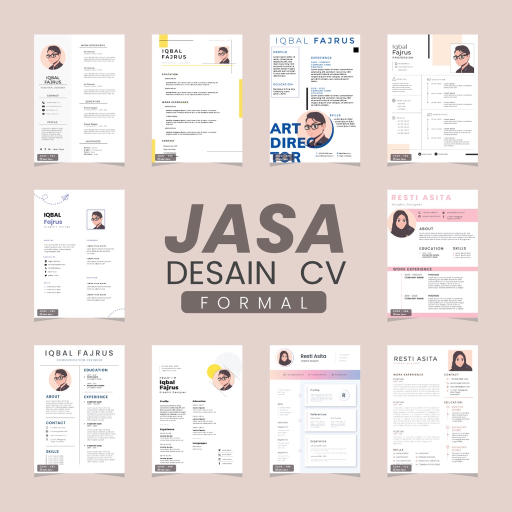 Jual Jasa Desain CV "FORMAL" | Curriculum Vitae | Resume | Daftar ...