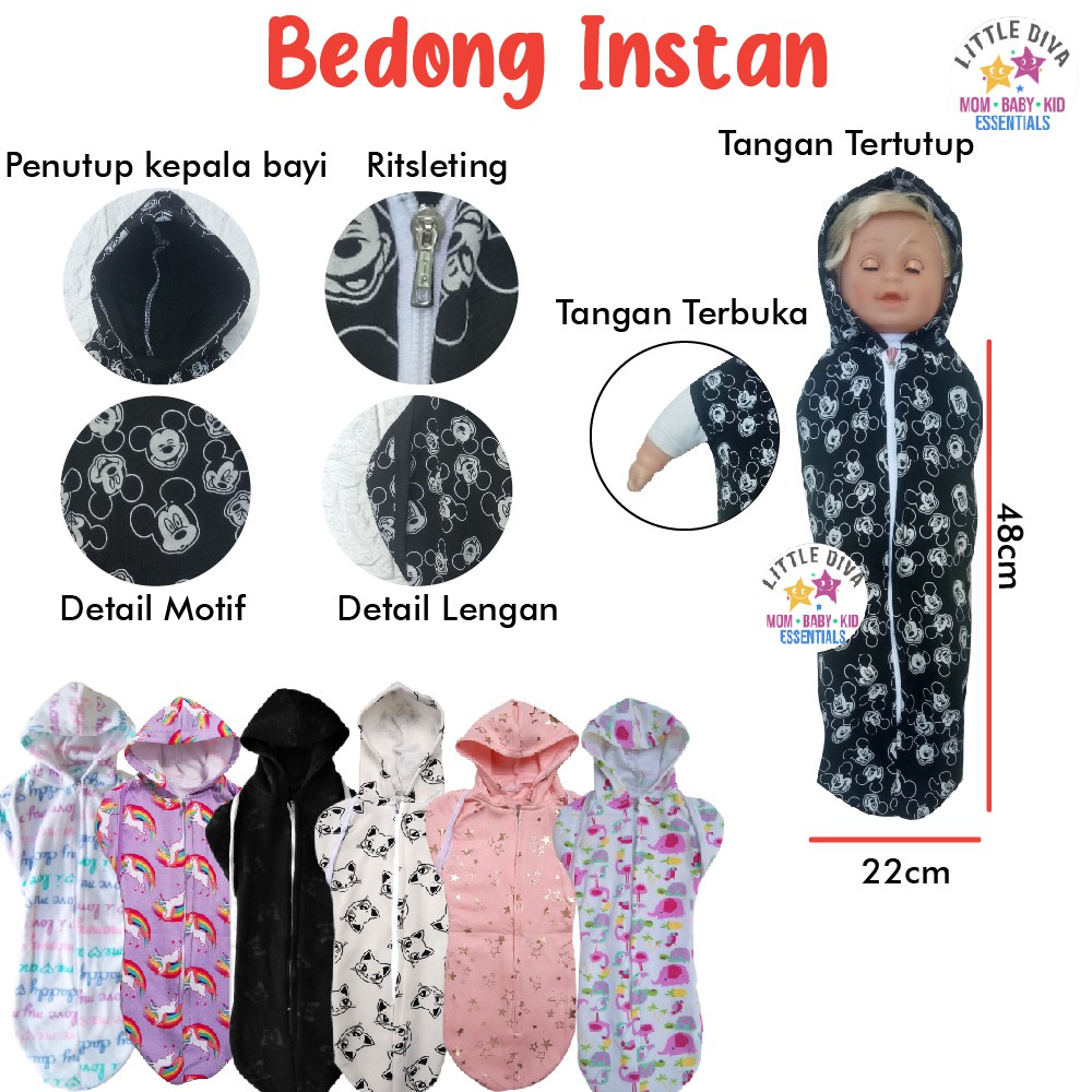 Jual Bedong Bayi Instan Resleting Newborn AKACHAN Instant Swaddle NB ...