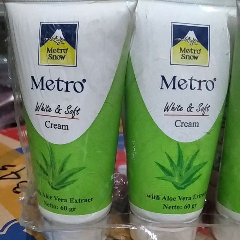 Jual 1 Tube metro snow White & soft cream Varian HONEY, BLUEBERRY dan ...