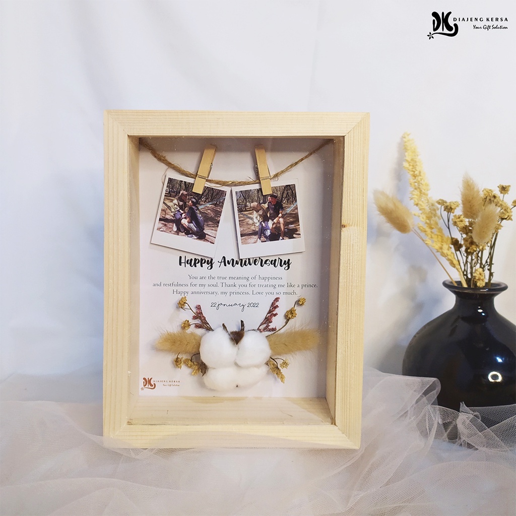 Jual KADO FOTO POLAROID BUNGA KERING FRAME 3D BINGKAI UNTUK PERNIKAHAN/ULTAH/WISUDA/ANNIVERSARY ...