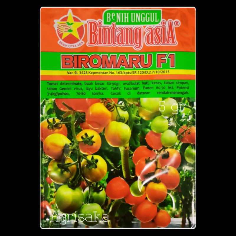 Jual Benih Biji Bibit Tomat BIROMARU F1 5 Gr Bintang Asia | Shopee ...