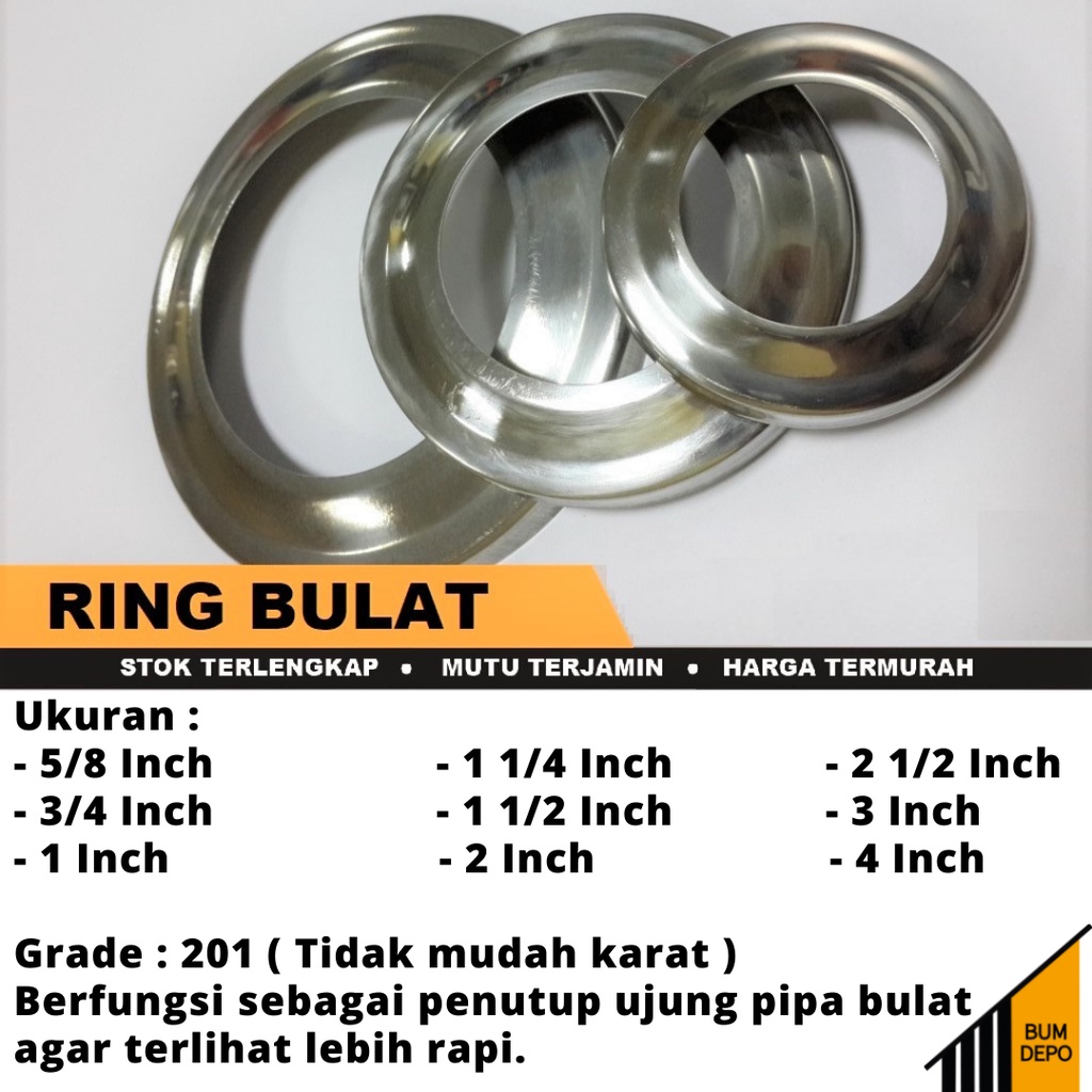 Jual TUTUP PIPA RING BULAT STAINLESS STEEL 201 4" | Shopee Indonesia
