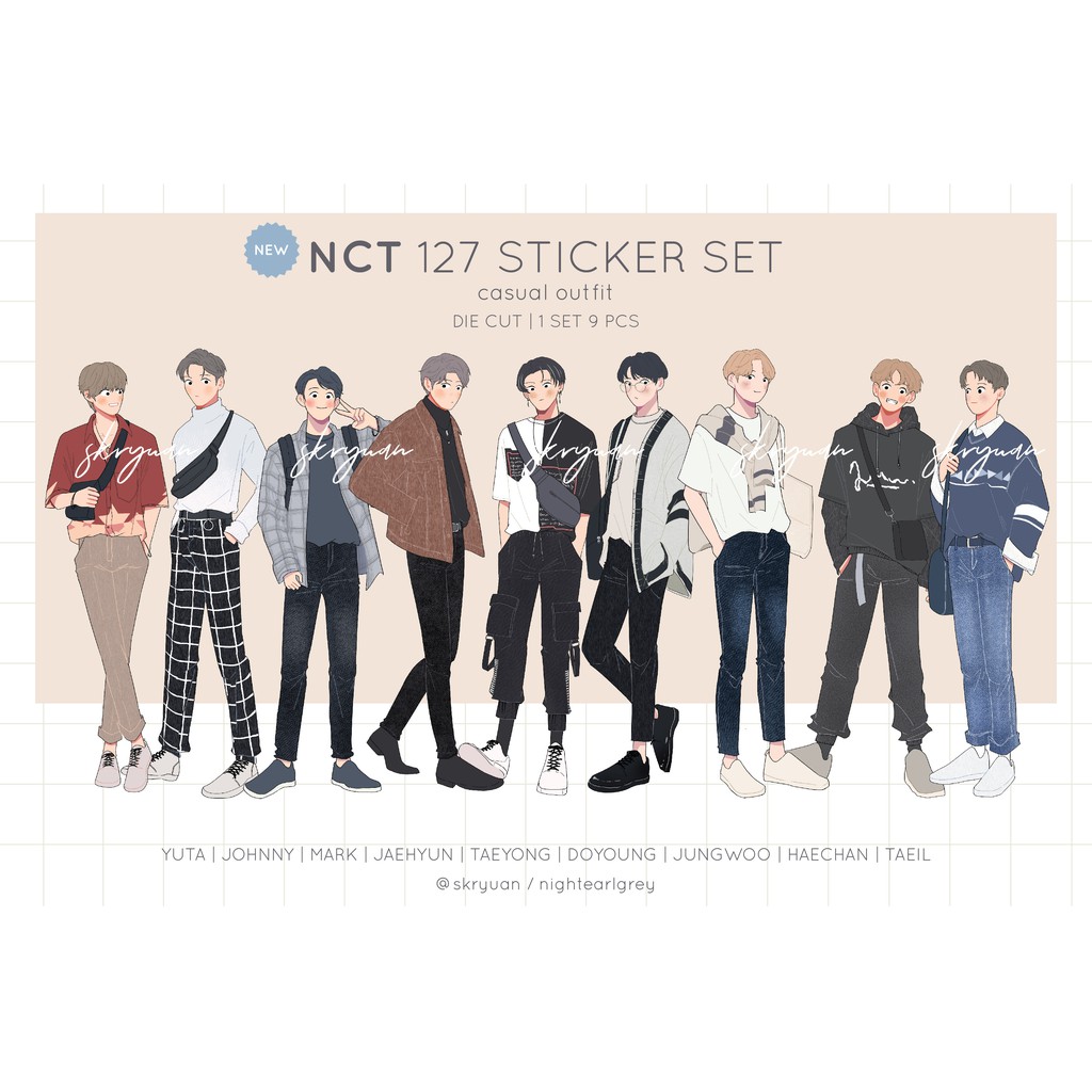 Jual Sticker Set Fanart NCT 127 Casual Outfit Indonesia|Shopee Indonesia