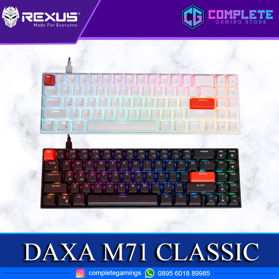 Jual Rexus DAXA M71 Classic Mechanical Gaming Keyboard Indonesia|Shopee ...