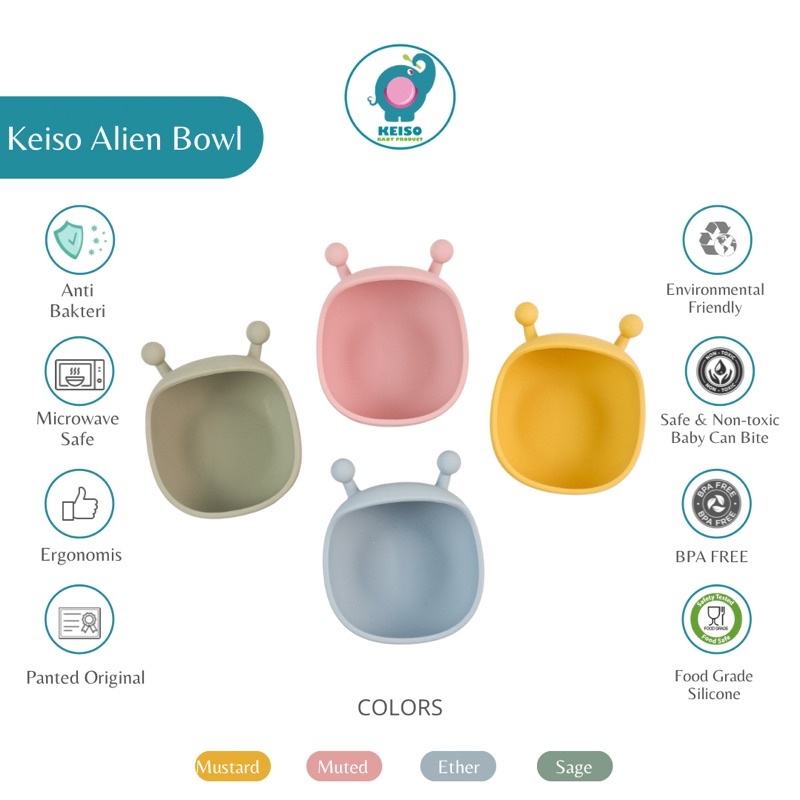 Jual Keiso Alien Bowl ( mangkok bayi silicone suction berkarakter alien ...