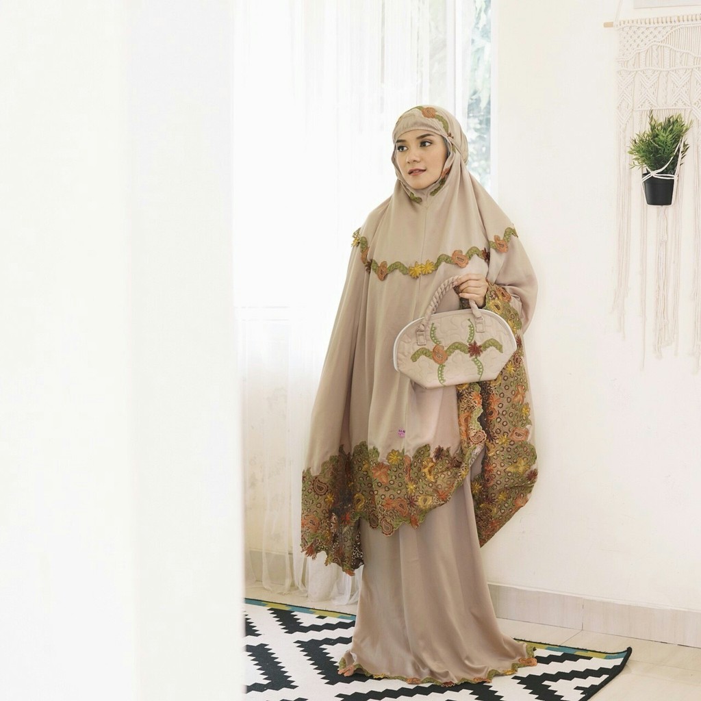 MUKENA TELEKUNG RUKUH DEWASA JUMBO SATIN SUTRA BORDIR TAS PINK PASTEL ...