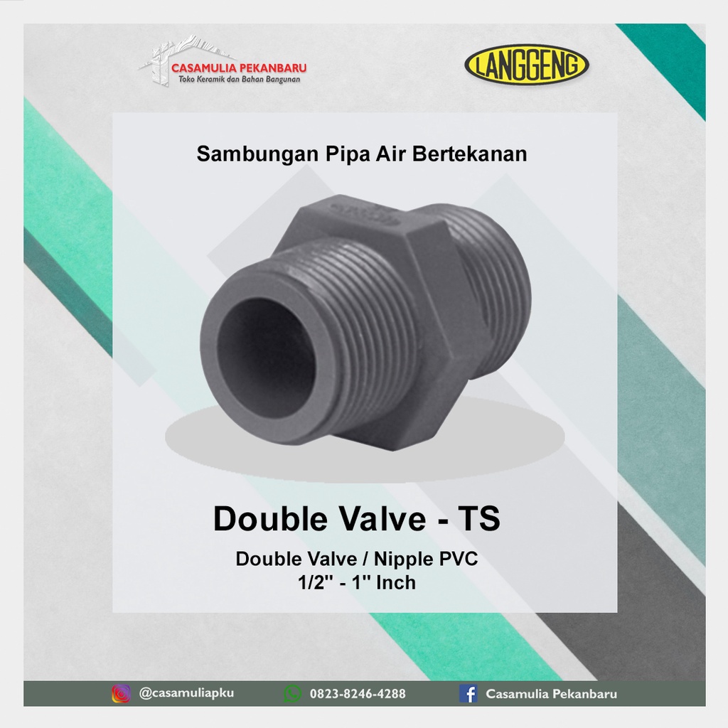 Jual Double Valve 1/2" Nipple Niple Nepple TS AW Fitting PVC | Shopee Indonesia