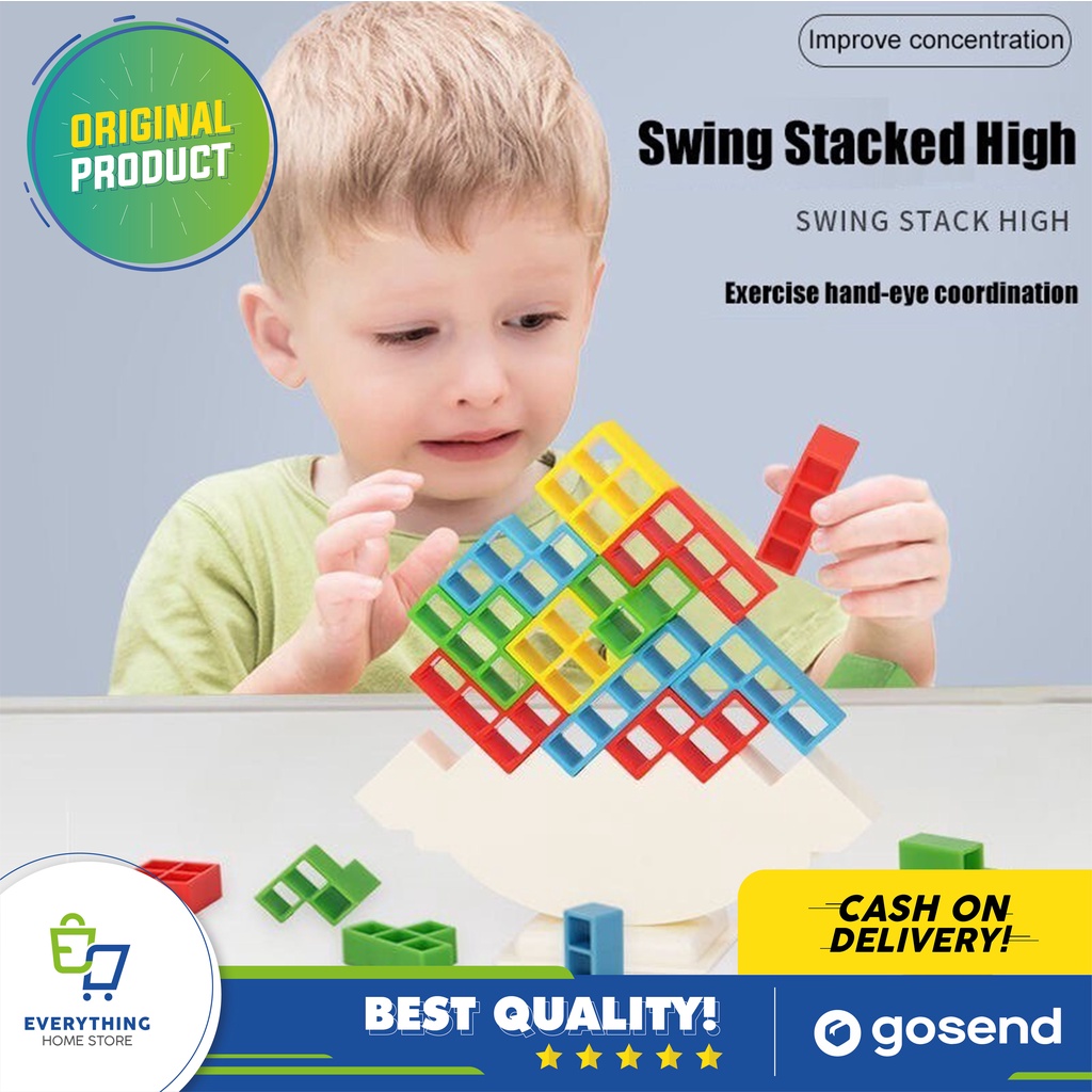Jual Mainan Balok Keseimbangan Tetra Tower Block Balancing Family Game ...
