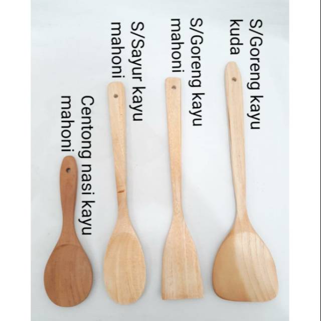 Jual Sendok goreng kayu / sodet spatula kayu / centong nasi kayu ...