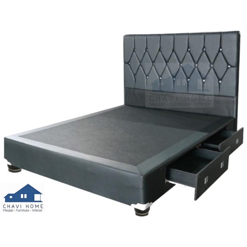 Jual set divan laci 2 lengkap dengan sandaran ranjang tempat tidur ...