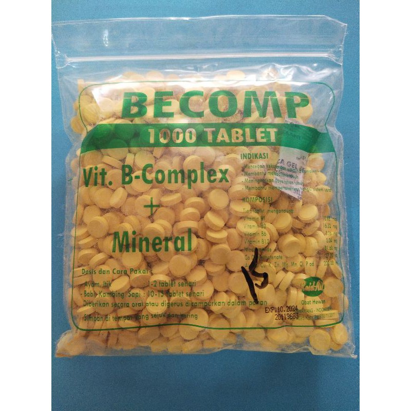 Jual VITAMIN B KOMPLEK MINERAL BECOMP BEKOM 1000 TABLET Indonesia ...