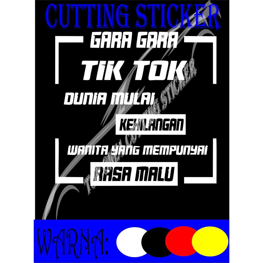 Jual stiker kaca kata gara-gara tiktok samping stiker kata2 truk ... Jual stiker kaca kata gara-gara tiktok samping stiker kata2 truk ...