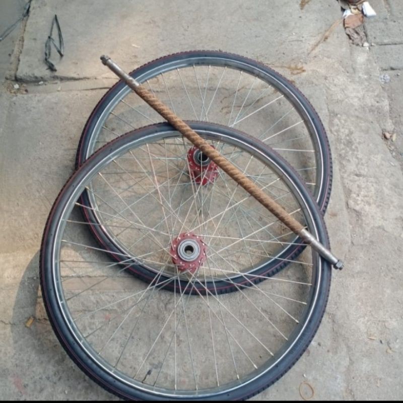 Jual Roda becak biasa roda gerobak becak satu set | Shopee Indonesia