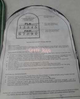 Jual Papan PDAM PLN stand meter Nomer Nomor No Petunjuk Angka Bulan PLN ...