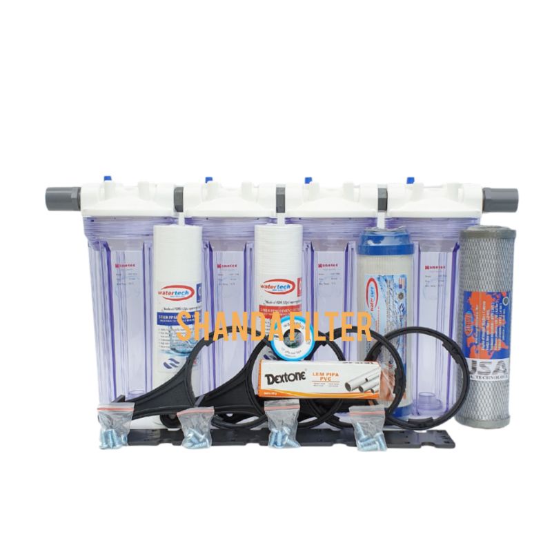 Jual Paket Filter Air 4 Tahap Zat Berbau / Keruh Siap Pakai (Clear 10 ...