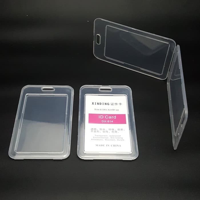 Jual tempat idcard box clear card holder clear bening frame card ...