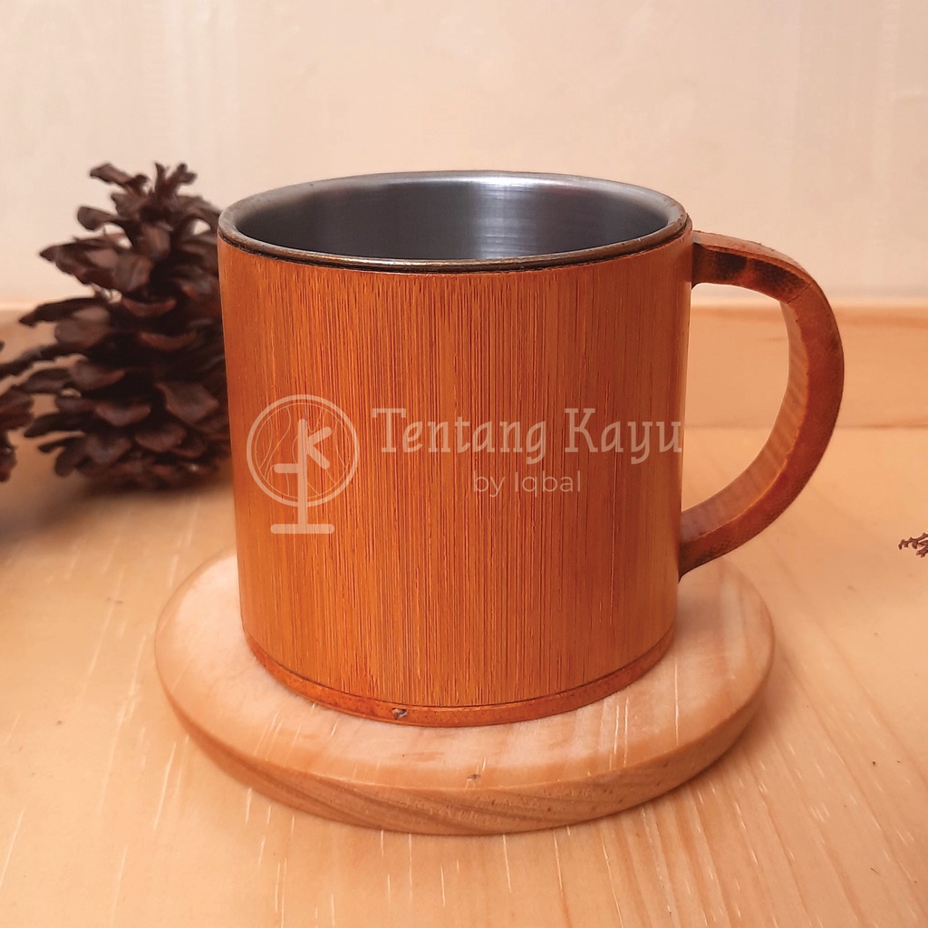 Jual Gelas Stainless / Gelas Bambu / Gelas Kayu / Gelas Stainless Bambu ...