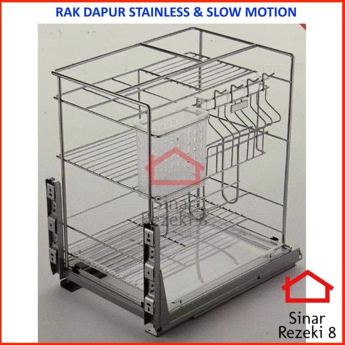 Jual Rak Tarik Dapur Vitco Xc 29028 Sm Slow Motion Stainless Bumbu ...