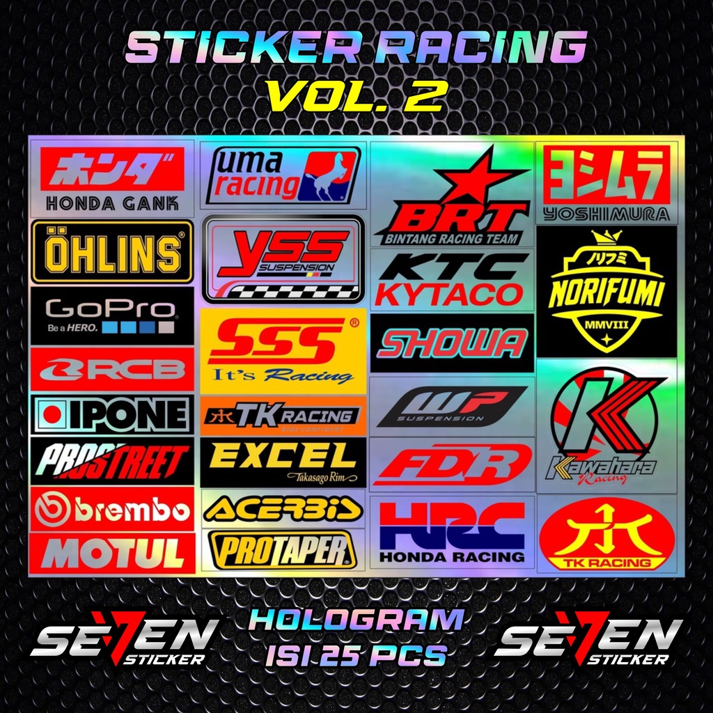 Jual STICKER RACING HOLOGRAM / STIKER MOTOR/ STIKER PACK VOL 2 | Shopee ...