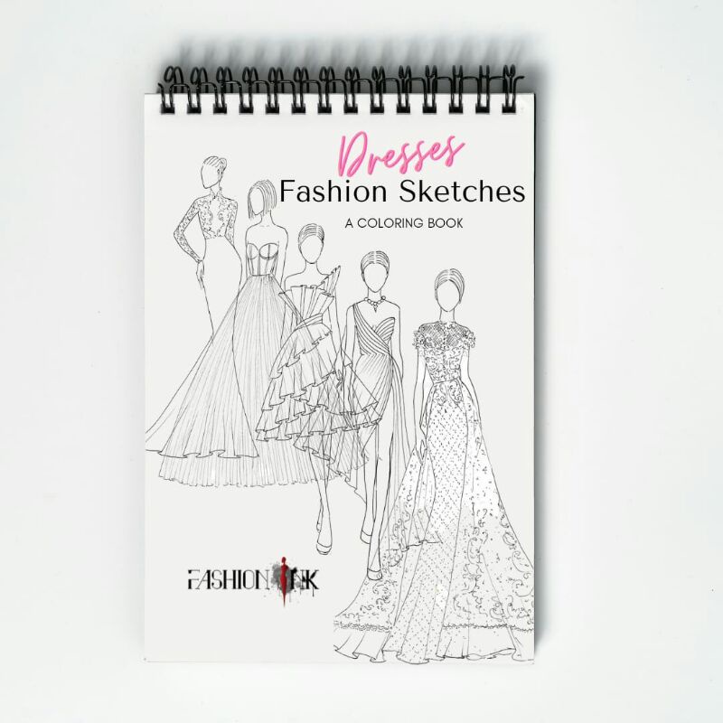 Jual Coloring book Fashion sketches Buku mewarnai fashion edisi Dress ...
