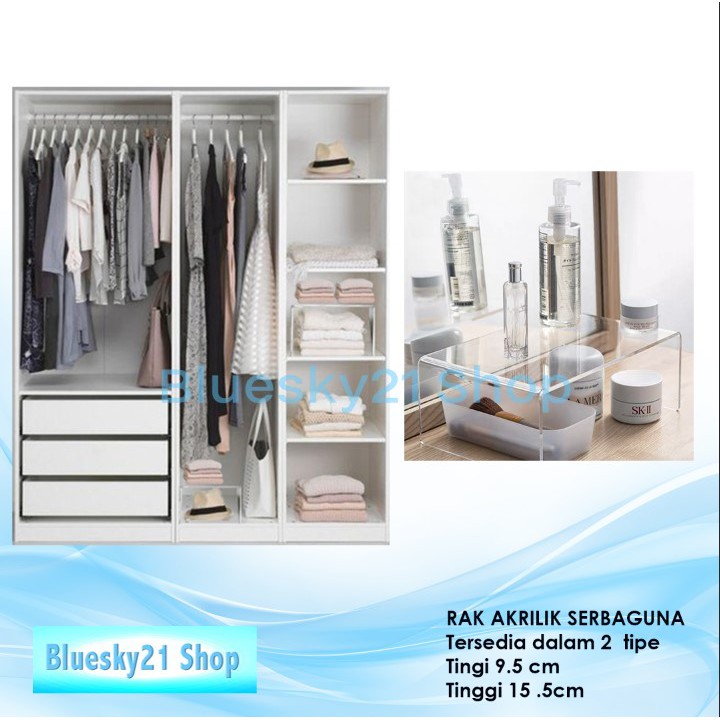 Jual Organizer / Rak lemari / Tray/ Pembatas Lemari Serbaguna Acrylic ...