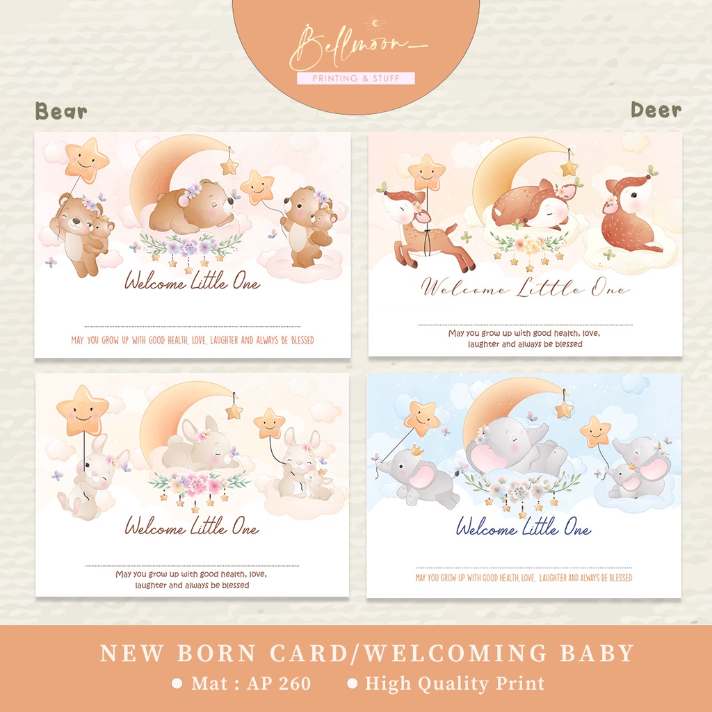 Jual Kartu NEW BORN BABY / WELCOMING baby Card/ Greeting Card kelahiran bayi 01 | Shopee Indonesia