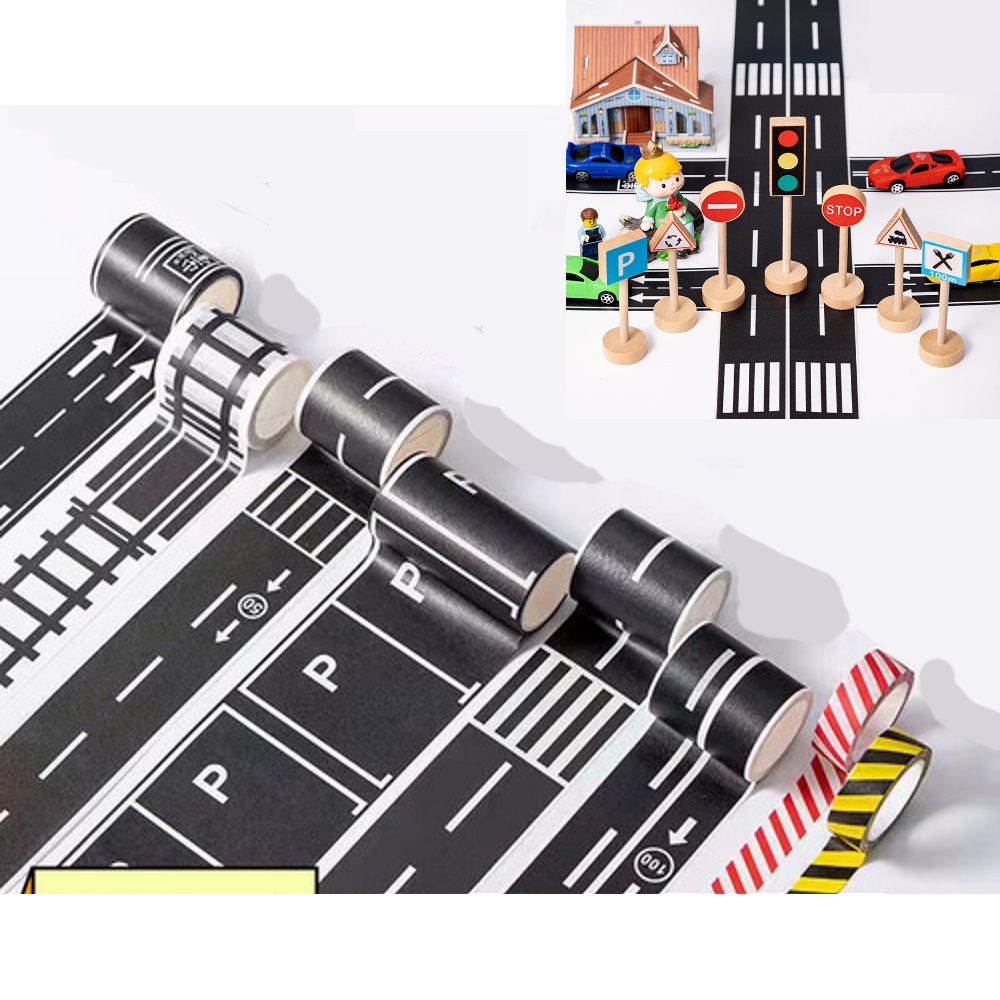 Jual [LOGU] Mainan stiker jalan raya, Stiker rel kereta api, Road ...